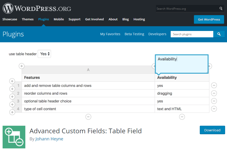 Acfにテーブルのフィールドタイプを追加できる便利プラグイン:advanced Custom Fields Table Field かなブログ
